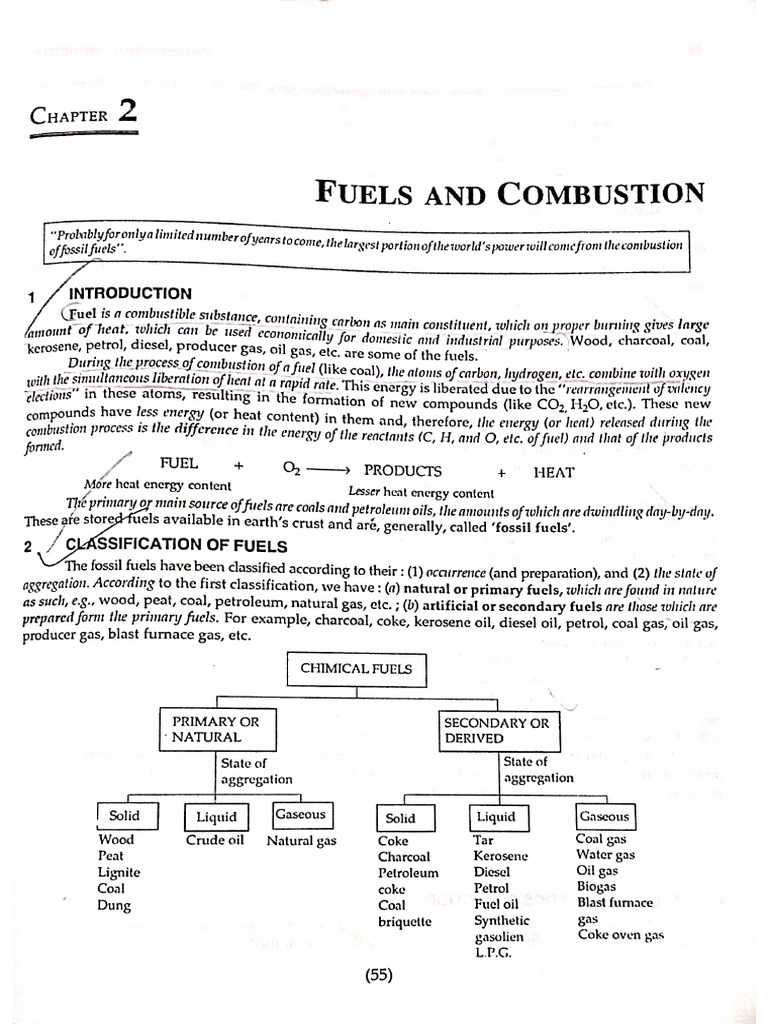 Fuel and Combustion Chapter 2 Chemistry | PDF