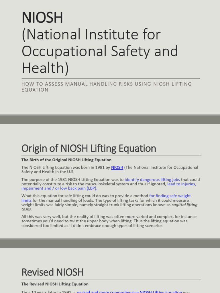 M8 Niosh | PDF | Workplace | Safety