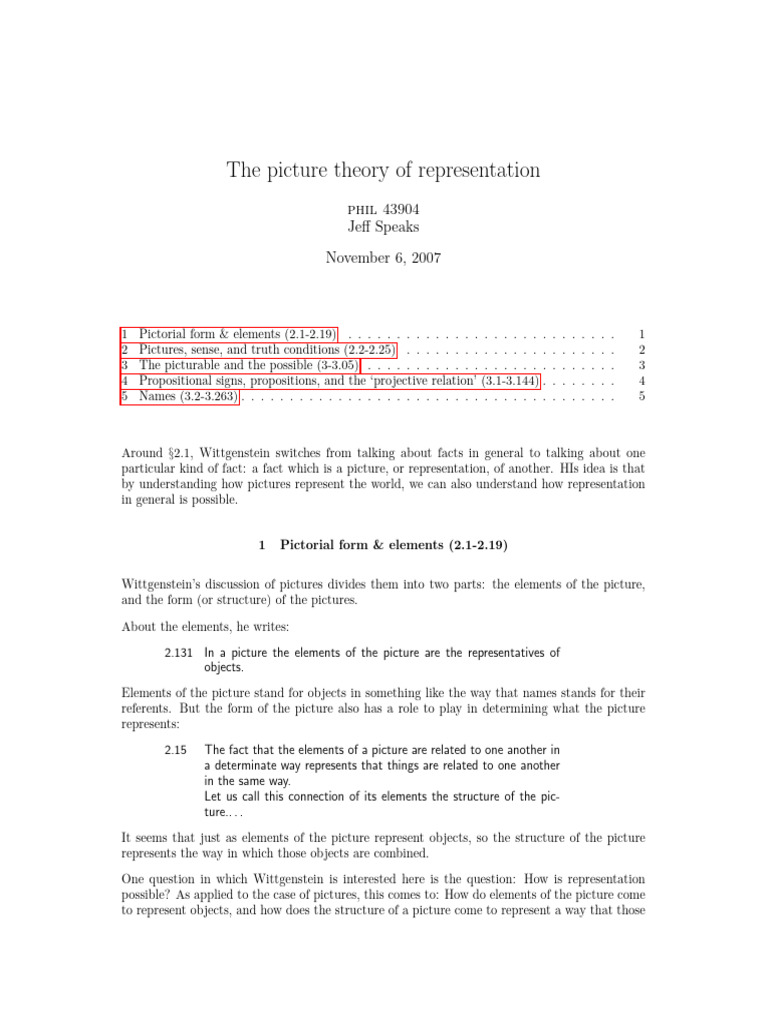Wittgenstein Picture Representation | Download Free PDF | Thought ...