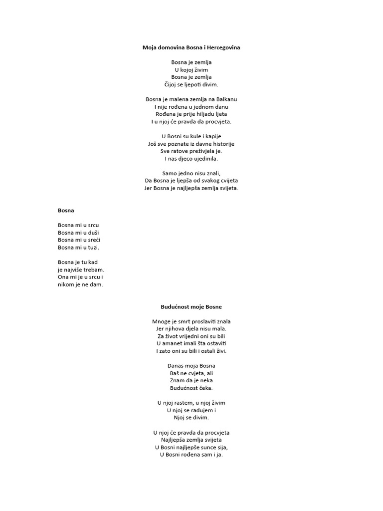 Pjesme o Bosni | PDF