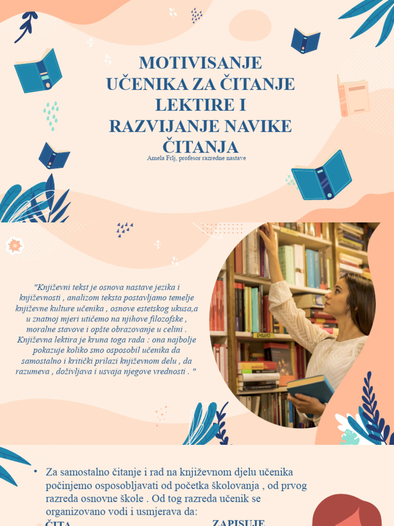 Motivisanje Učenika Za Čitanje Lektire I Razvijanje Navike Čitanja | PDF