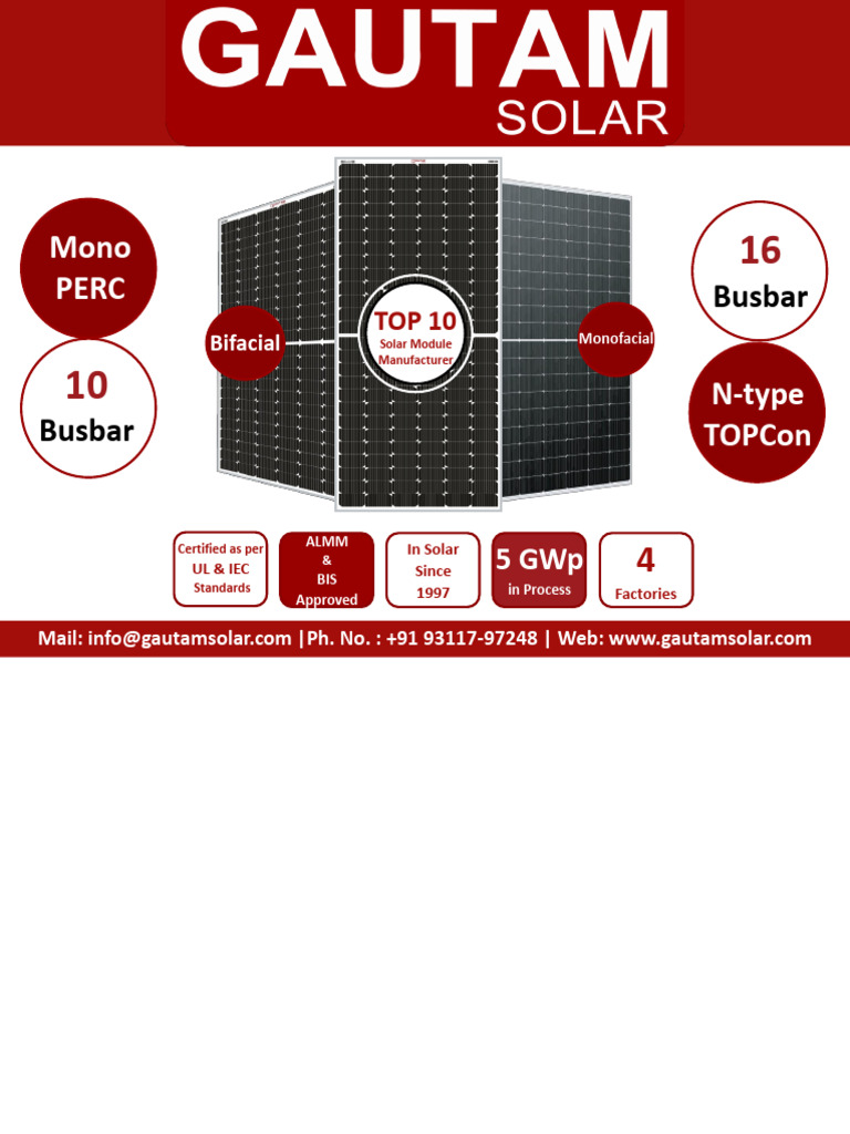 Gautam Solar Company Profile | Download Free PDF | Solar Cell | Solar Panel