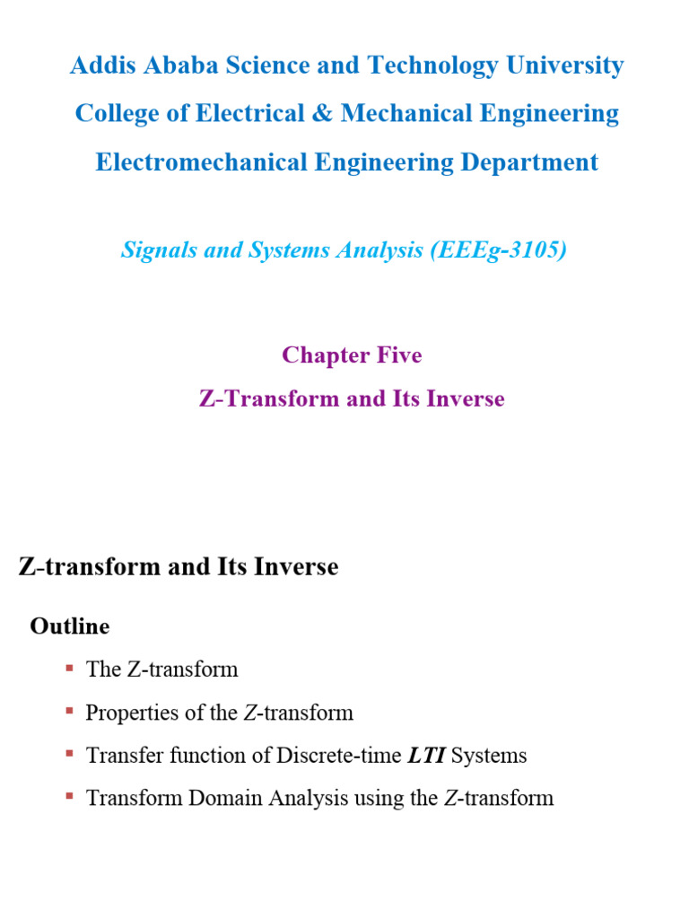 06-Z-Transform and Its Inverse | PDF | Signal Processing | Mathematical Objects