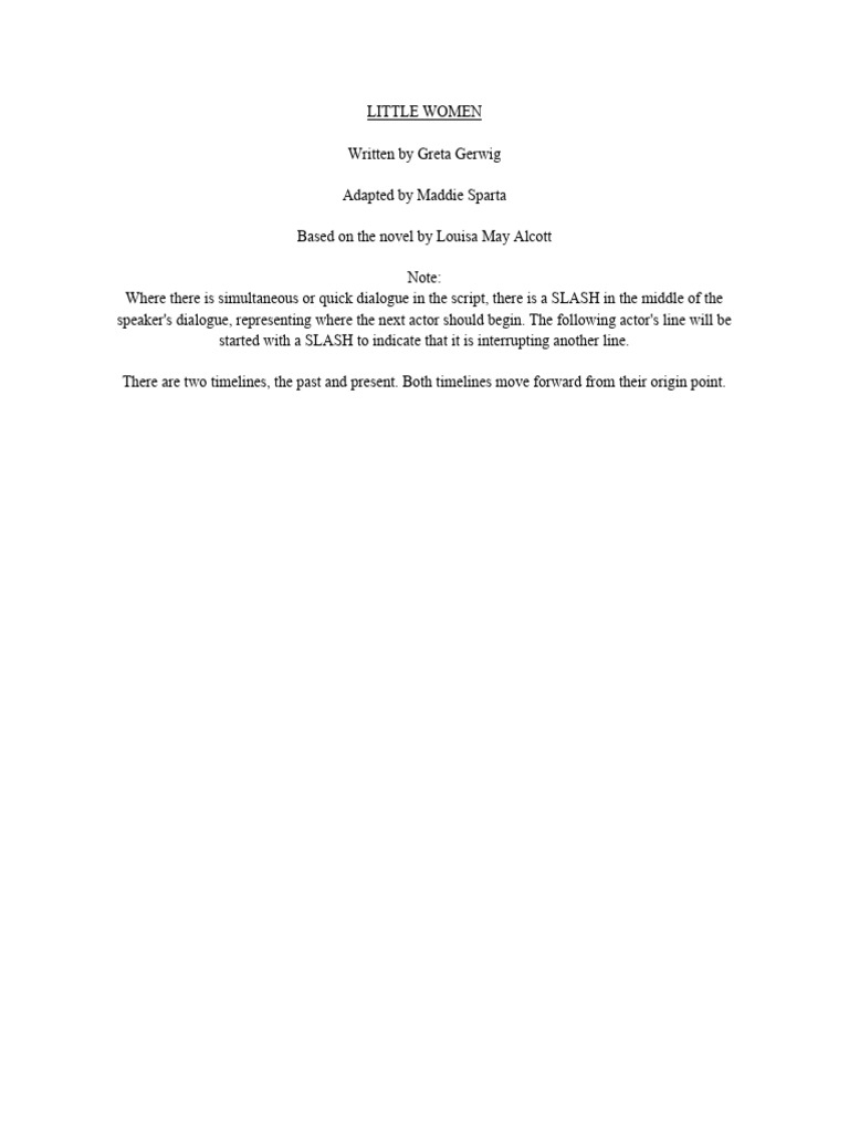 Little Women Script Adaptation | PDF | Little Women