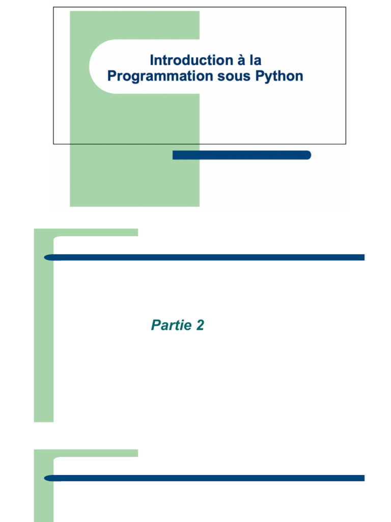 Cours Python - Partie 2 | PDF | Python (Langage de programmation) | Bibliothèque logicielle