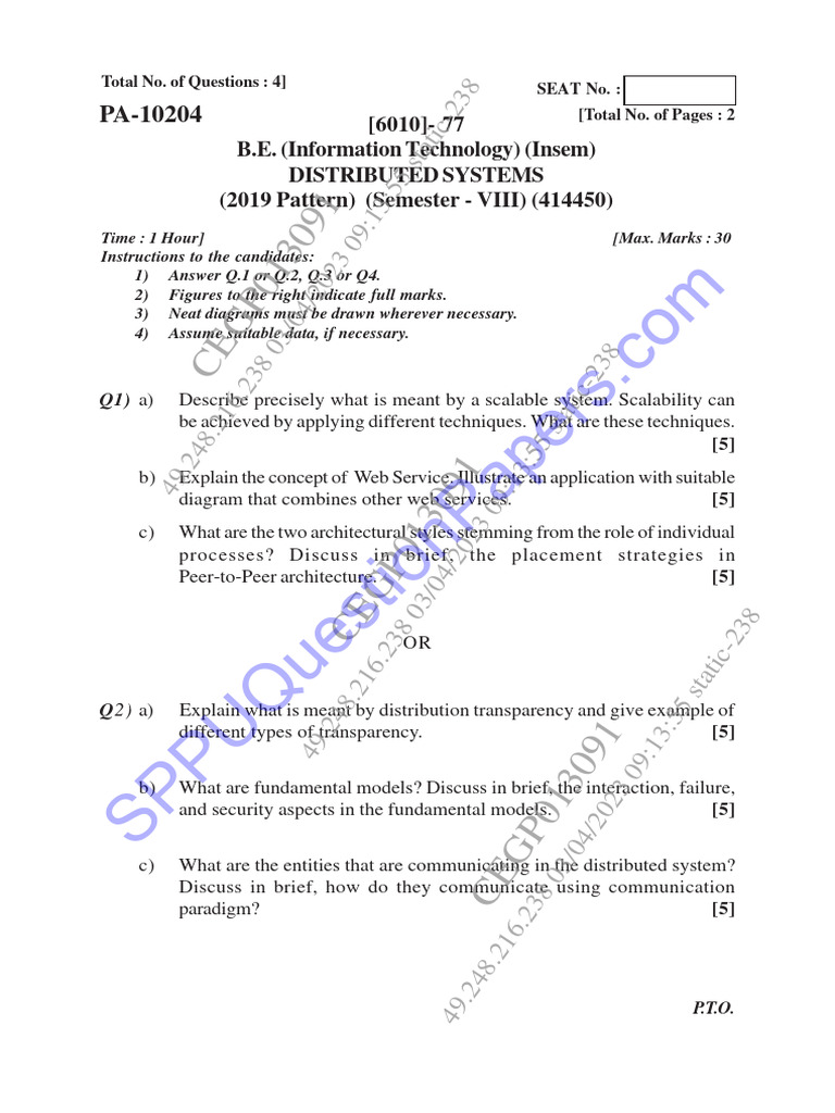 Be - Information Technology Engineering - Semester 8 - 2023 - February ...
