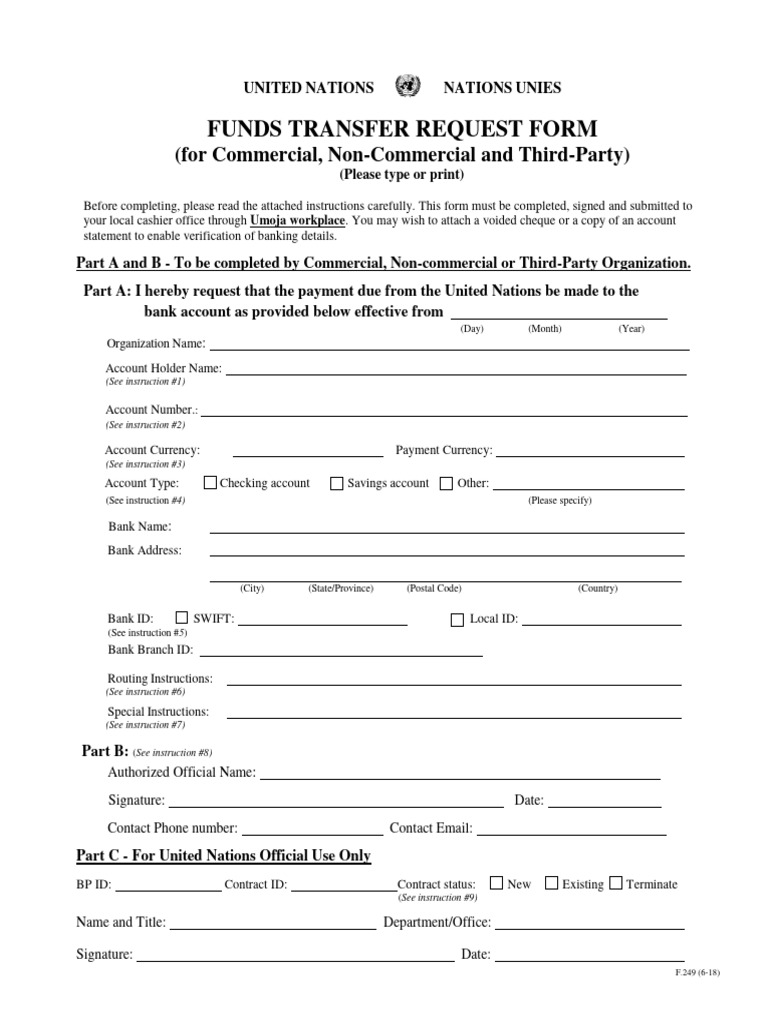 Funds Transfer Request Form | PDF | Money | Financial Services