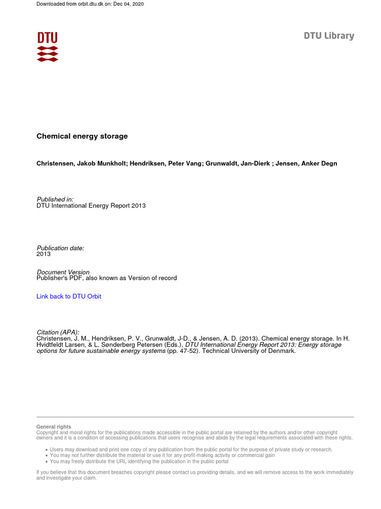 DTU International Energy Report 2013 | PDF | Energy Storage | Renewable ...