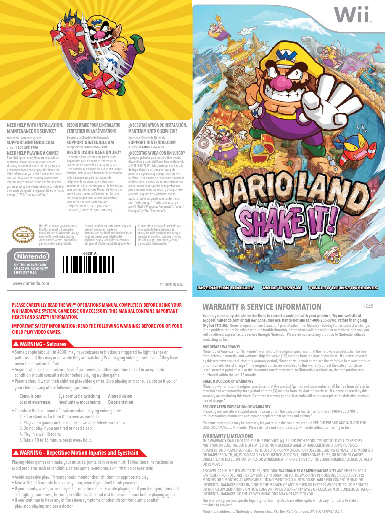 Nintendo Wii Wario Land Shake It | Download Free PDF | Wii