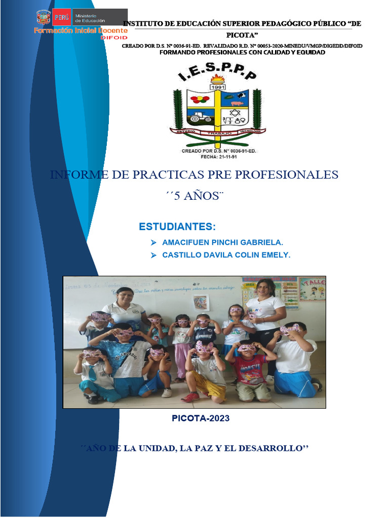 Informe de Practica Iv | PDF | Maestros | Aprendizaje