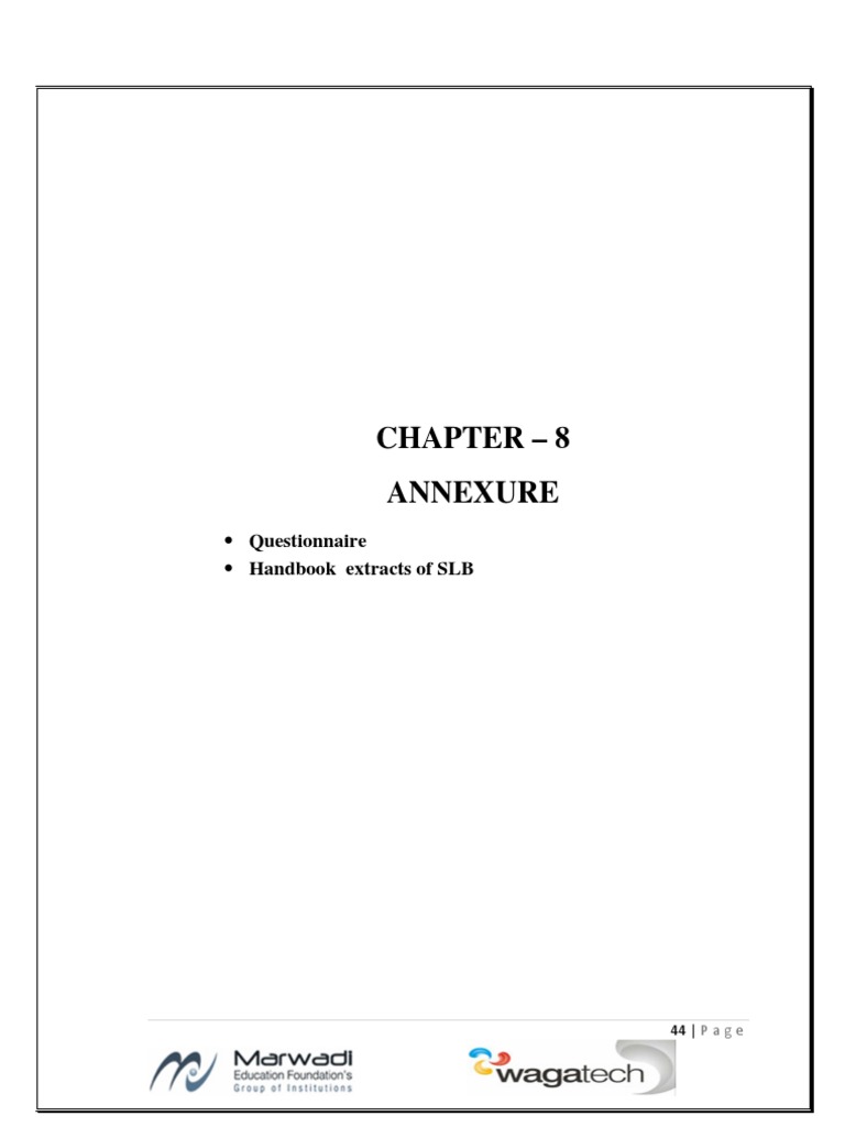 Chapter - 8 Annexure: Questionnaire Handbook Extracts of SLB | PDF | Technology & Engineering