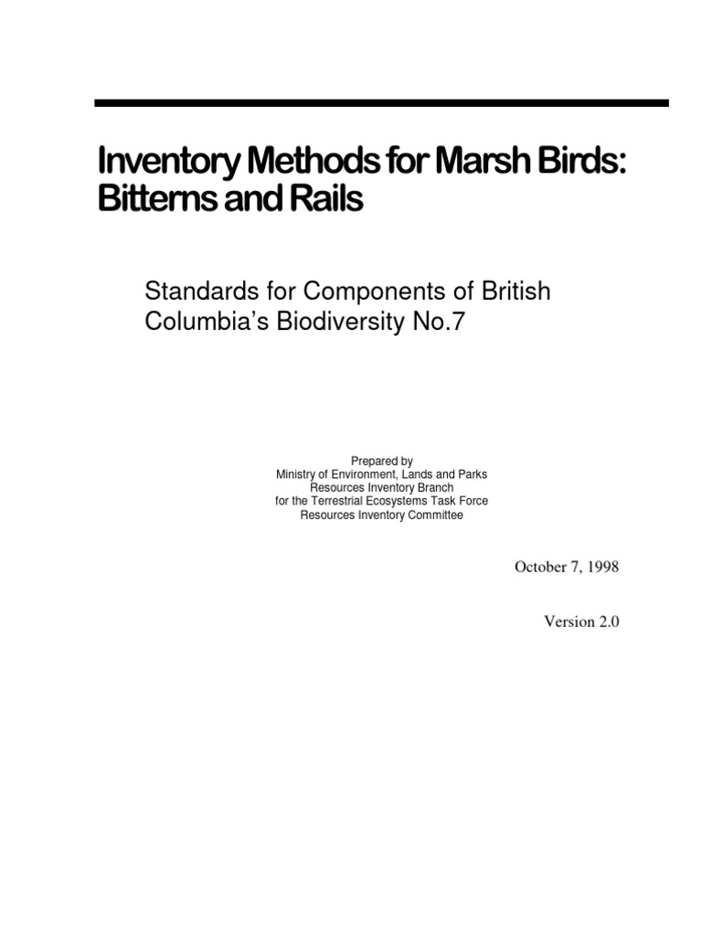 Marsh Bird Inventory Guide | PDF | Wetland | Ornithology