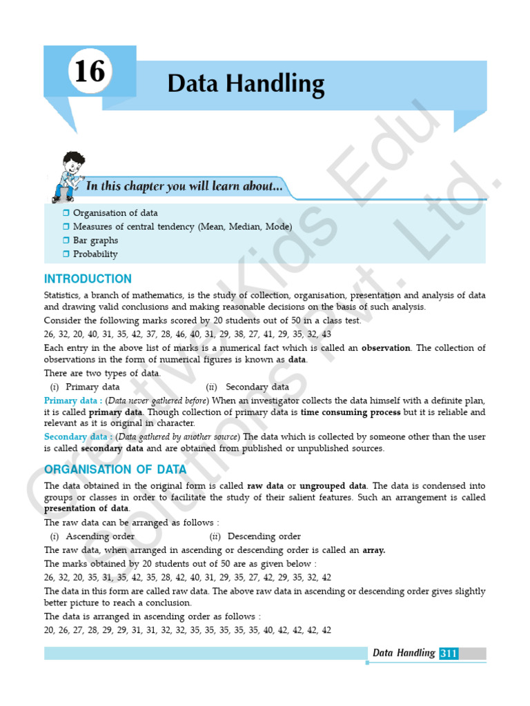 Data handling | PDF | Mean | Mode (Statistics)