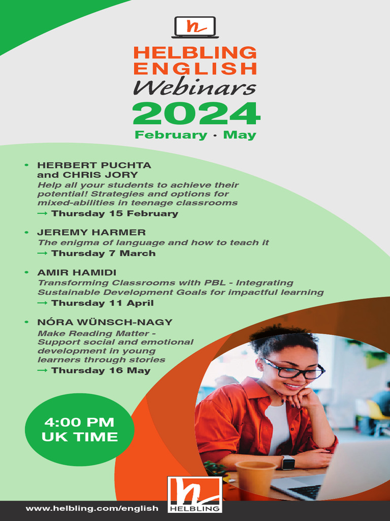 Helbling English Webinars 2024 Brochure | PDF | Teachers | Learning
