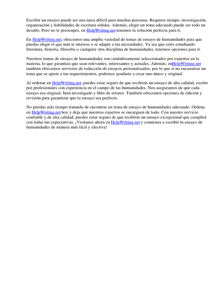 Temas de Ensayo de Humanidades | Descargar gratis PDF | Ensayos ... Temas de Ensayo de Humanidades | Descargar gratis PDF | Ensayos ...