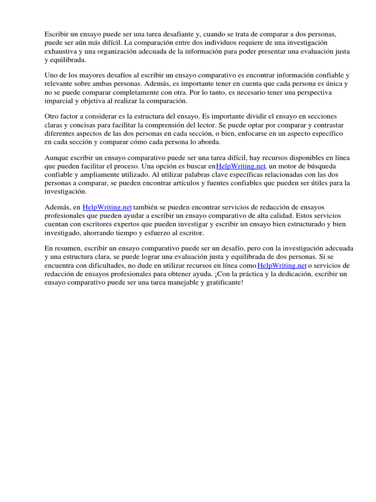 Cómo Escribir Un Ensayo Comparando A Dos Personas | Download Free PDF | World Wide Web ...