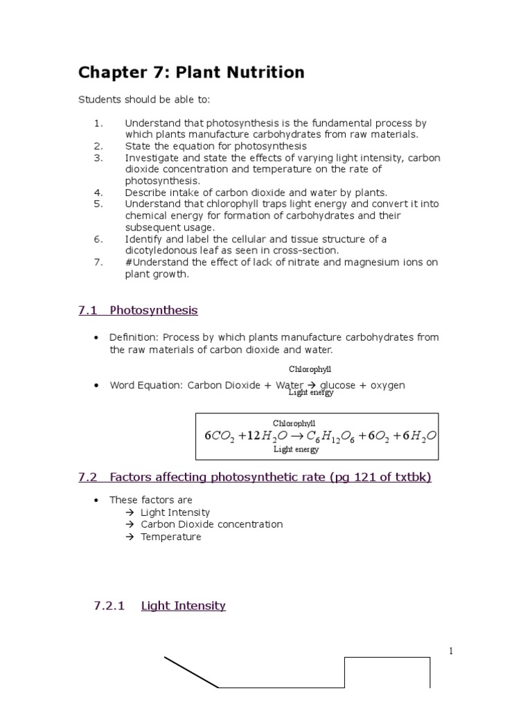 Plant Nutrition and Photosynthesis Guide | PDF | Leaf | Photosynthesis