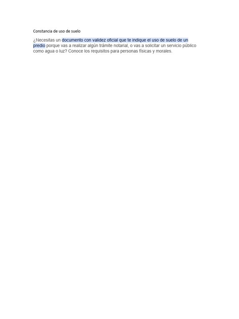 Constancia de Uso de Suelo | PDF Constancia de Uso de Suelo | PDF
