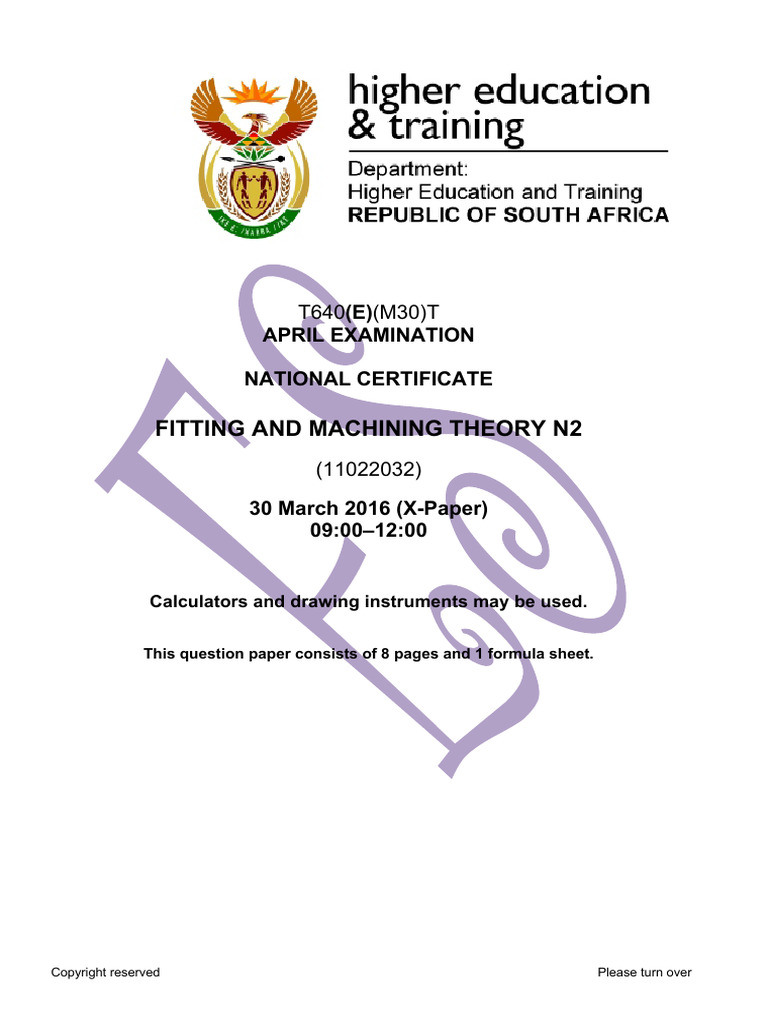 N2 Fitting and Machining Theory April 2016 | Download Free PDF ...