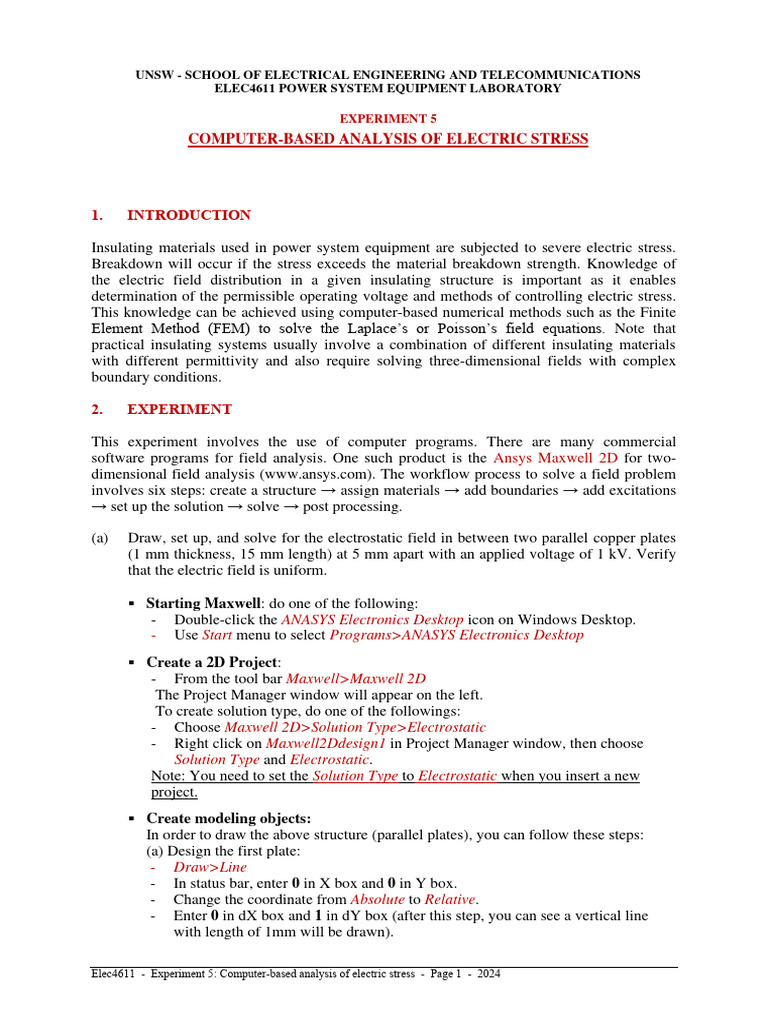 Elec4611 24 Exp 5 Pdf Insulator Electricity Electrical
