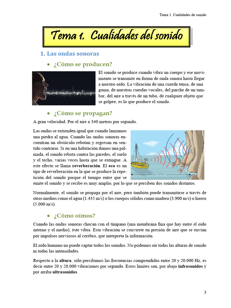Cualidades Del Sonido | PDF | Sonido | Olas