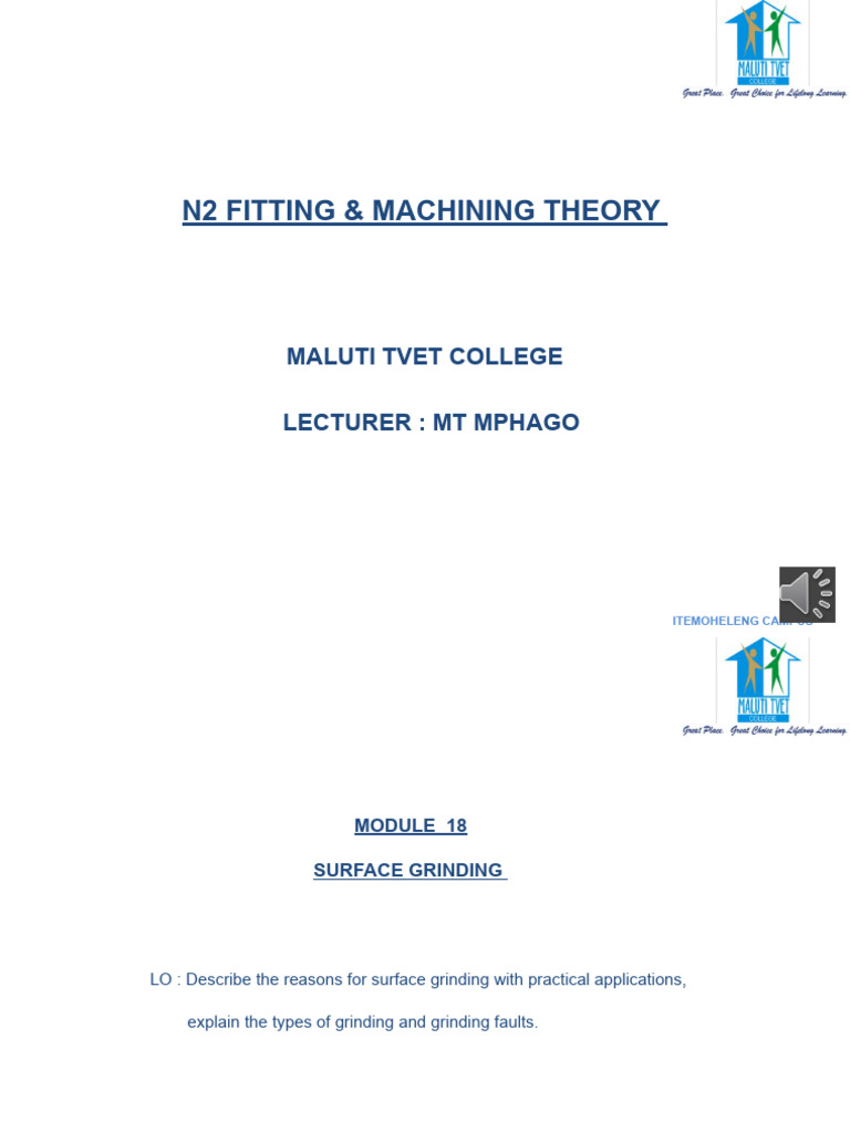N2 Fitting Machining Module 18 Surface Grinding | PDF | Grinding ...