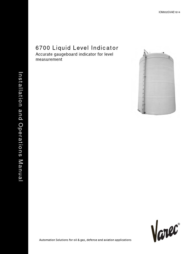 INDICADOR-DE-NIVEL-DE-LÍQUIDO - 6700 - VAREC Completo | PDF | Pipe ...