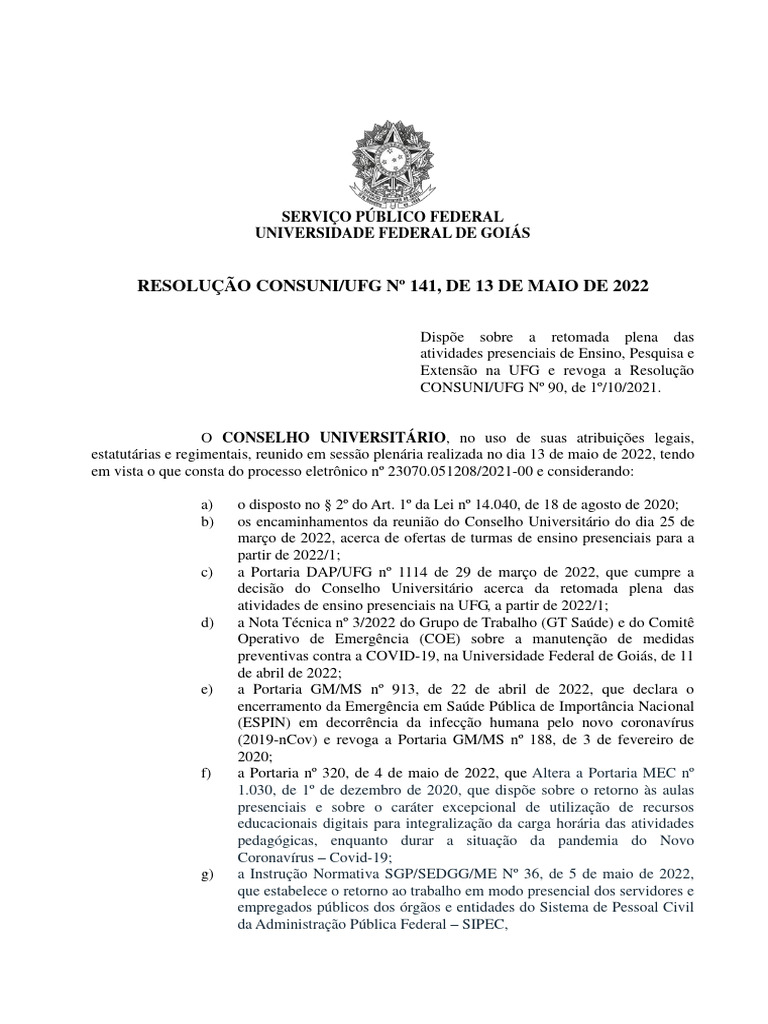 Resolucao 2910479 Resolucao CONSUNI 2022 0141 | PDF