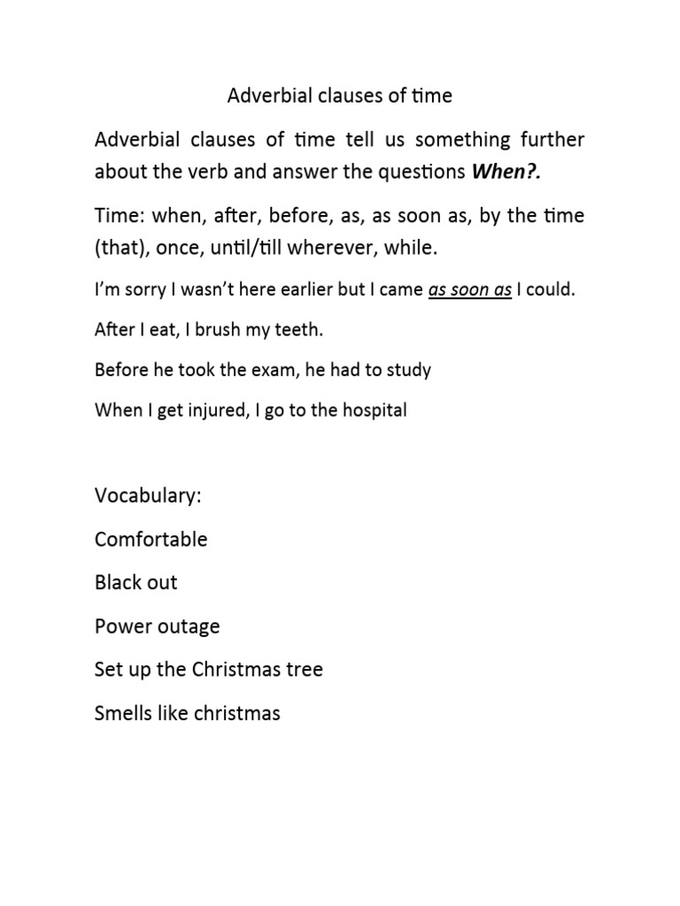 I10 - Unit 8 - Adverbial Clauses of Time | PDF