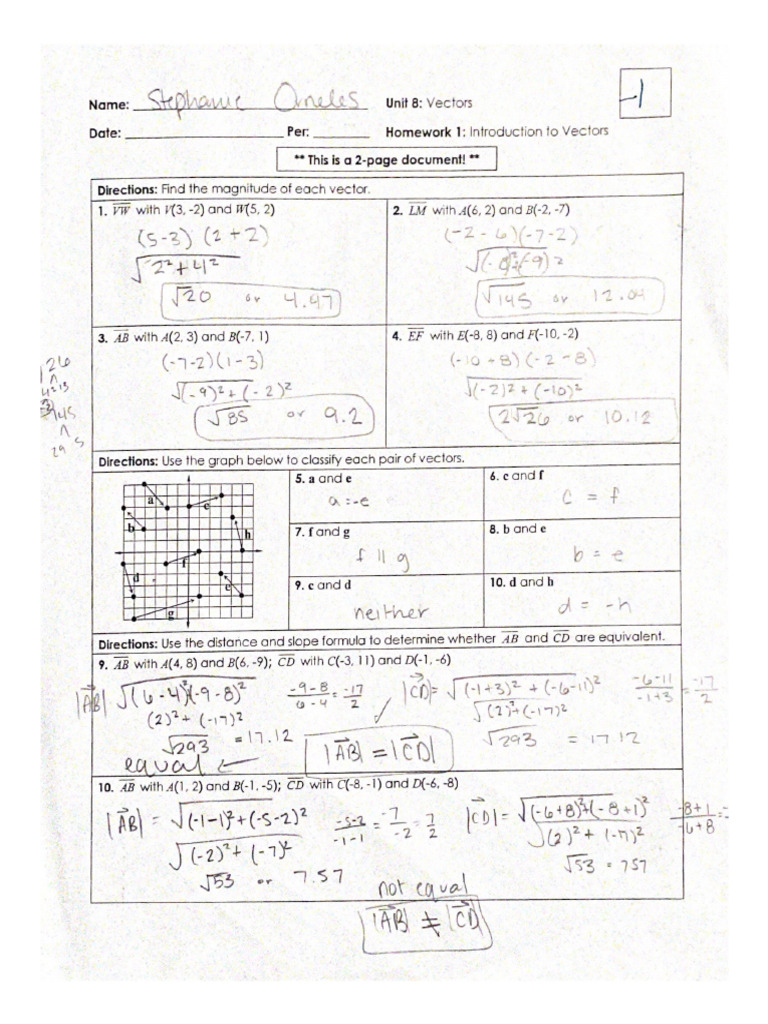 Unit 8 Vectors | PDF