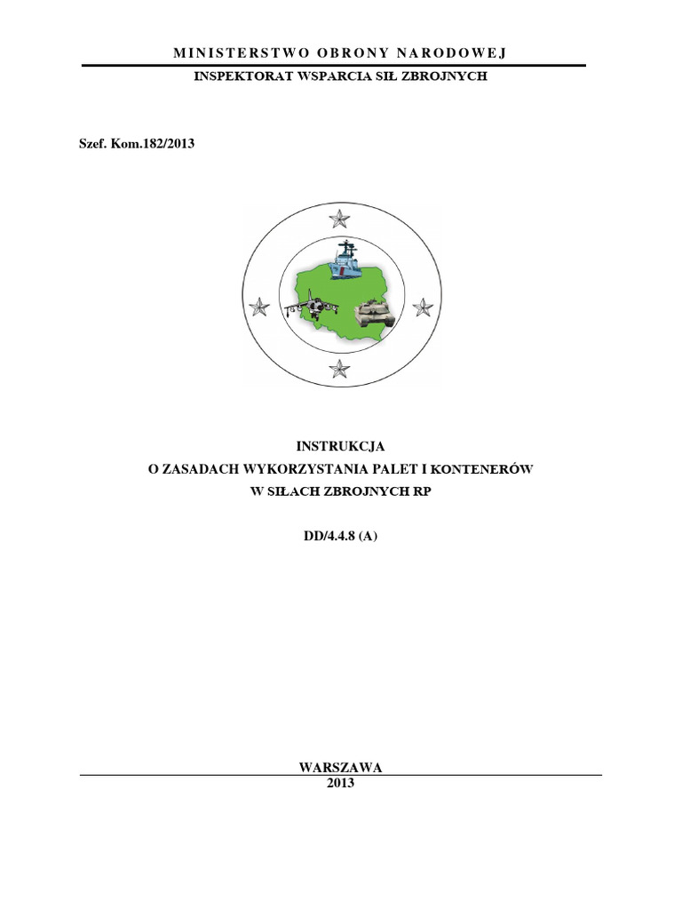 DD 4.4.8A Instrukcja o Zasadach Wykorzystania Palet I Kontenerów W SZ | PDF