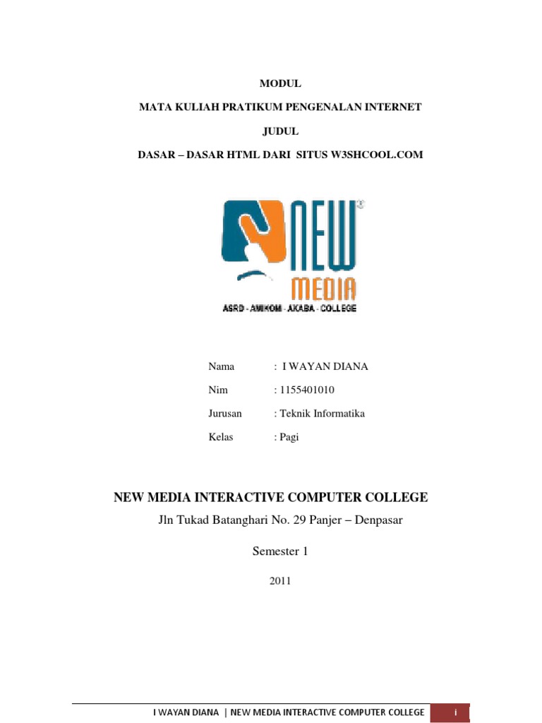 Modul HTML W3school | PDF