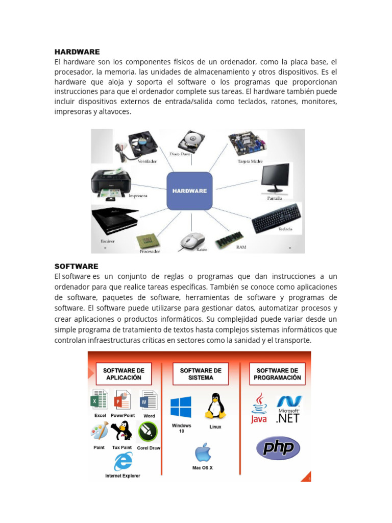 Partes internas y externas de la computadora | PDF | Hardware de la ...