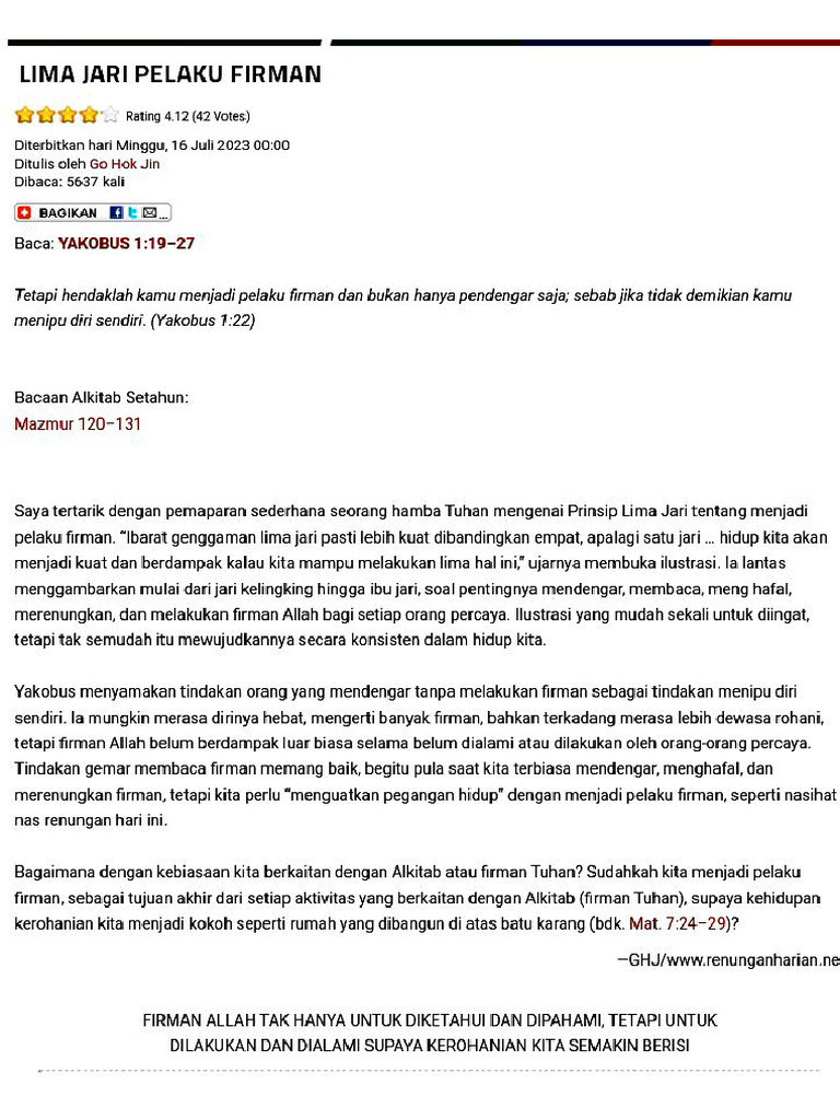 Filosofi 5 Jari | PDF
