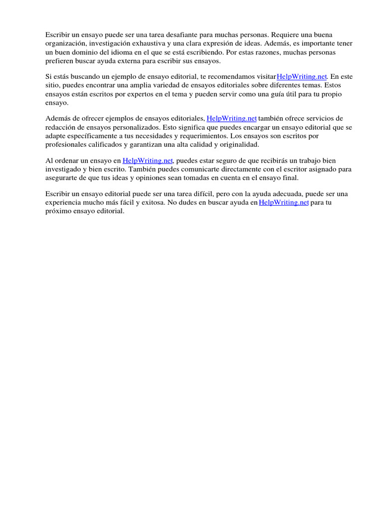 Ejemplo De Ensayo Editorial Pdf Websites Scribd