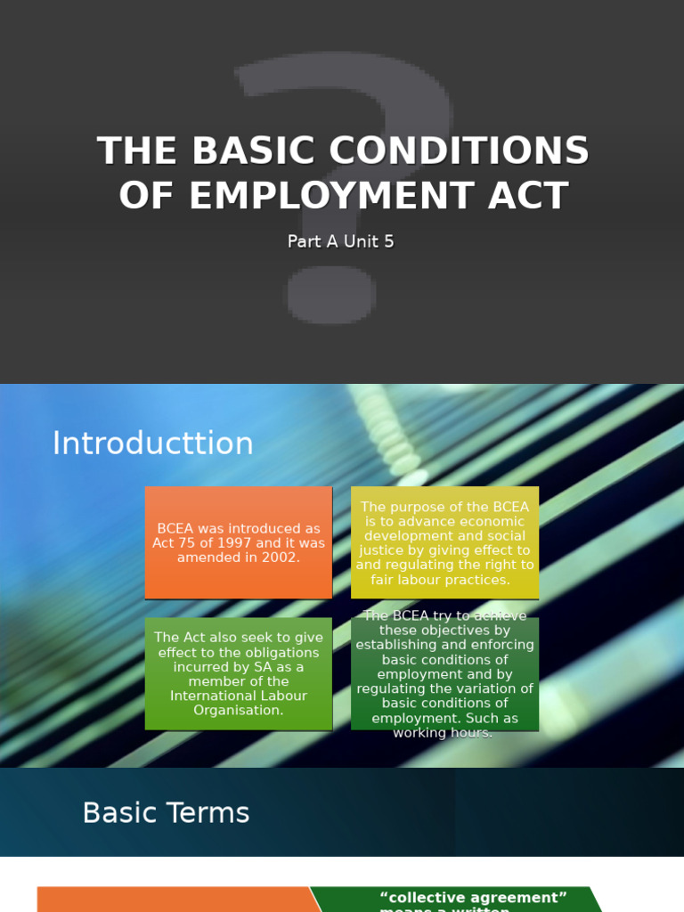 Overview of the Basic Conditions of Employment Act | PDF | Employment ...