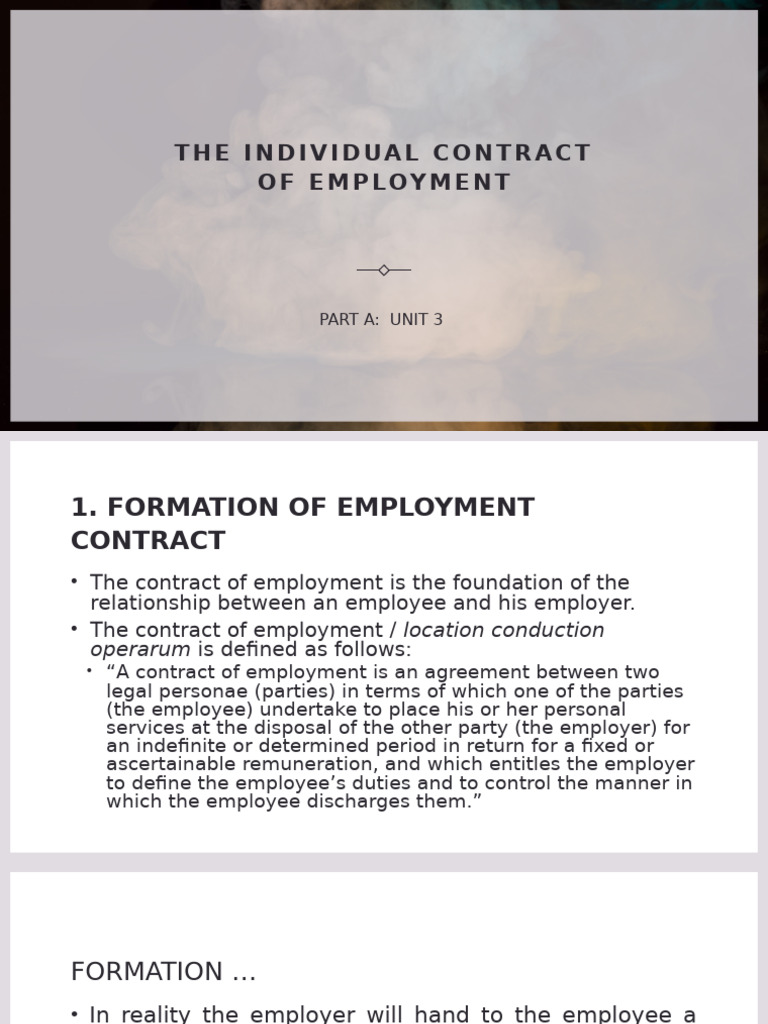 The Individual Contract of Employment | Download Free PDF | Employment ...