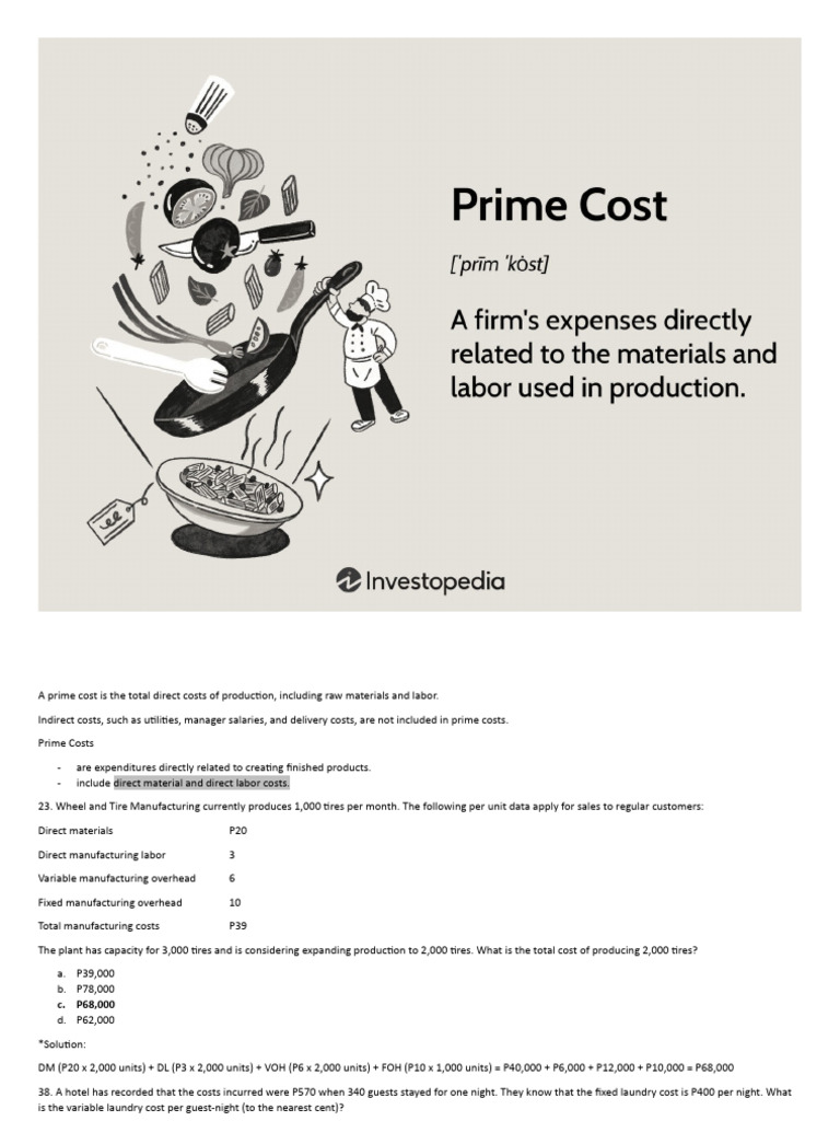 Prime Costs | PDF | Technology & Engineering
