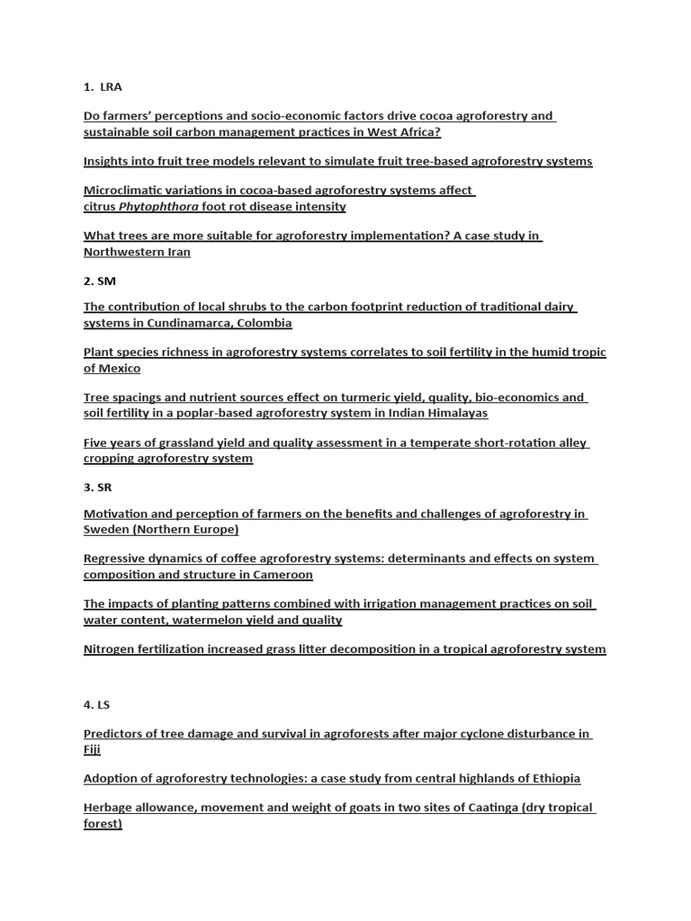 Tugas Review Abstrak Agroforestry System Journal - Selasa | PDF | Soil ...