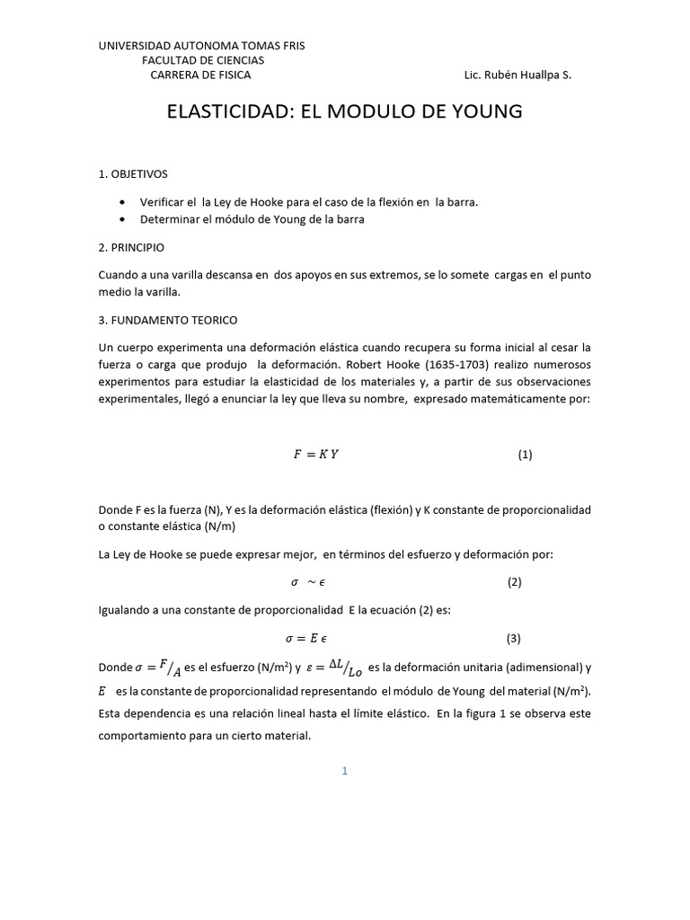 02 - Modulo de Young | PDF | El módulo de Young | Elasticidad (Física)