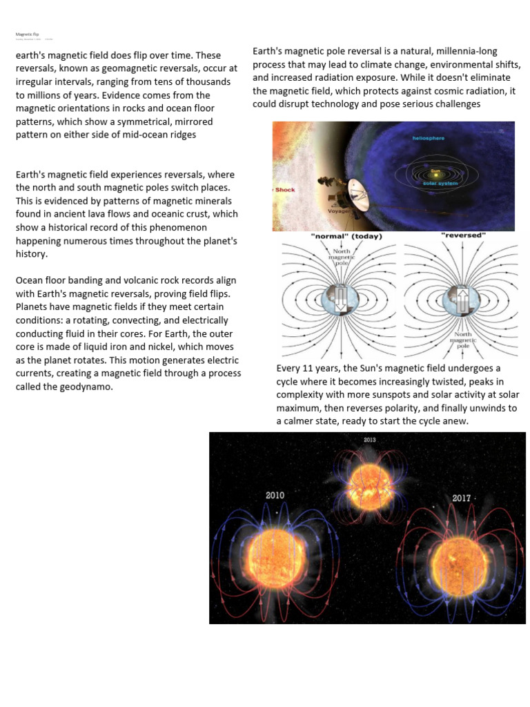 Earth's Magnetic Field Reversals Explained | PDF