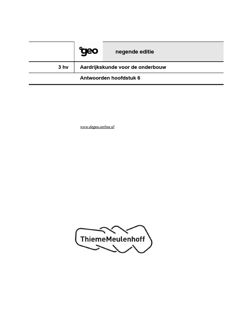 Nakijbkladen Hoofdstuk 6 Aardrijkskunde de GEO 3 Havo | PDF
