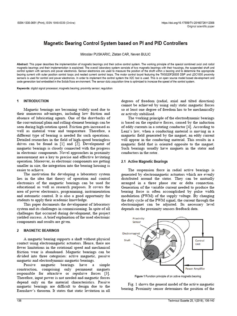 Magnetic Bearing Control System Based On PI and PI | Download Free PDF ...