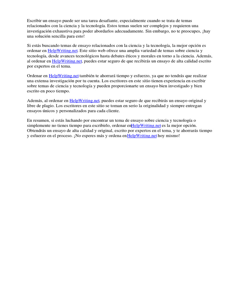 Temas de Ensayo de Ciencia y Tecnología | PDF | Ensayos | Science