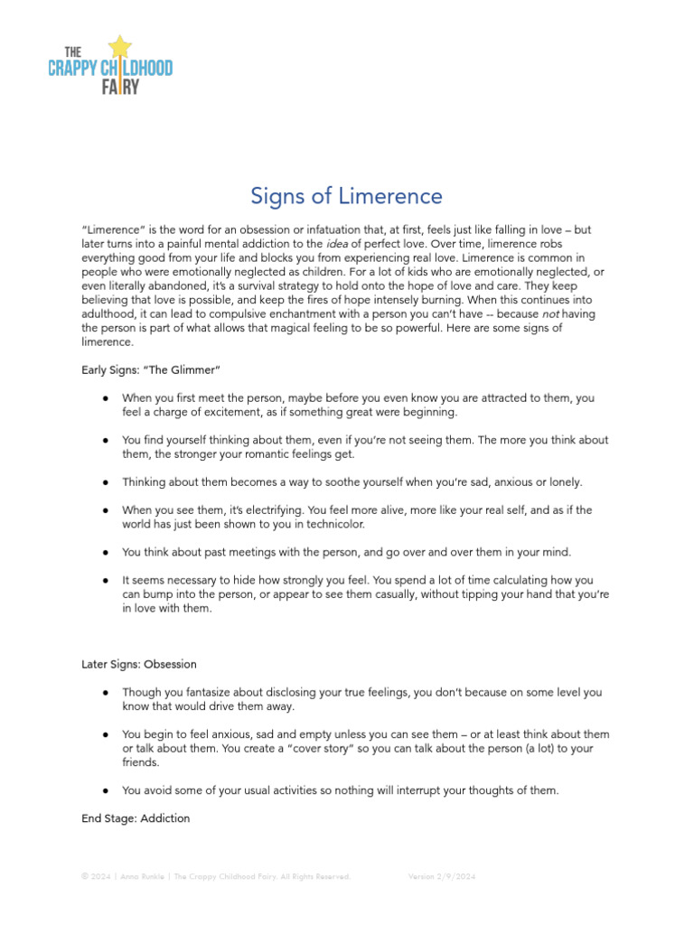 Signs of Limerence | PDF | Love | Thought