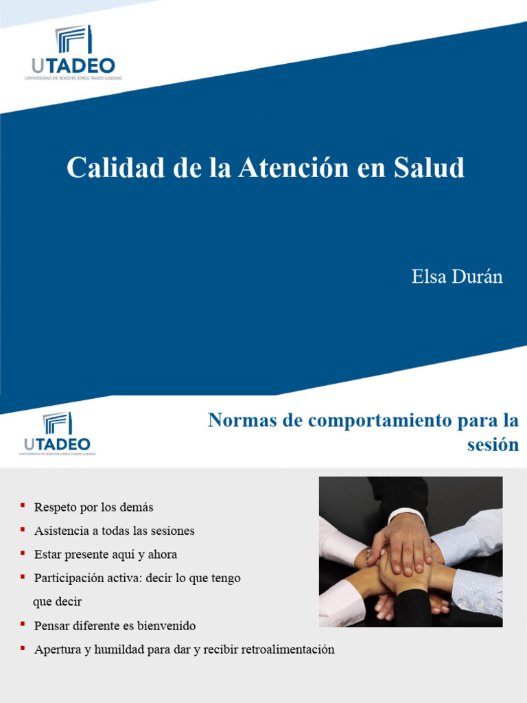 3. Calidad de La Atención en Salud - Elsa Duran 2023 | PDF | Calidad ...