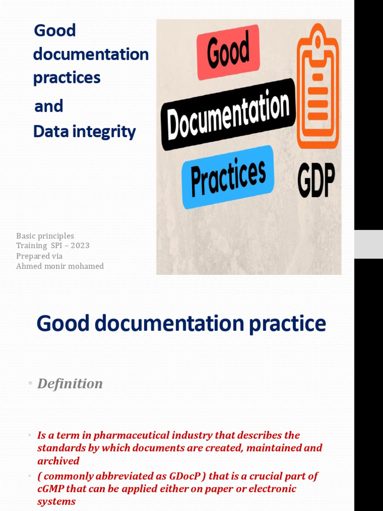 Good Documentation Practices and Data Integrity | PDF | Backup | Metadata