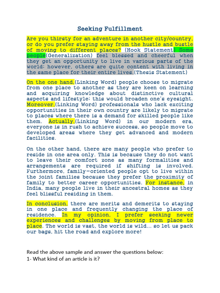 Article Writing Samples | PDF | Self-Improvement