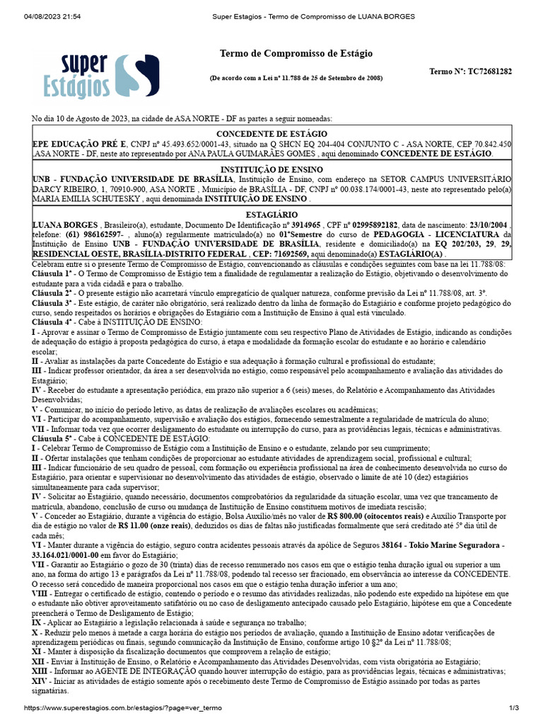 Super Estágios Luana Tolentino | PDF | Estágio | Procura de Emprego