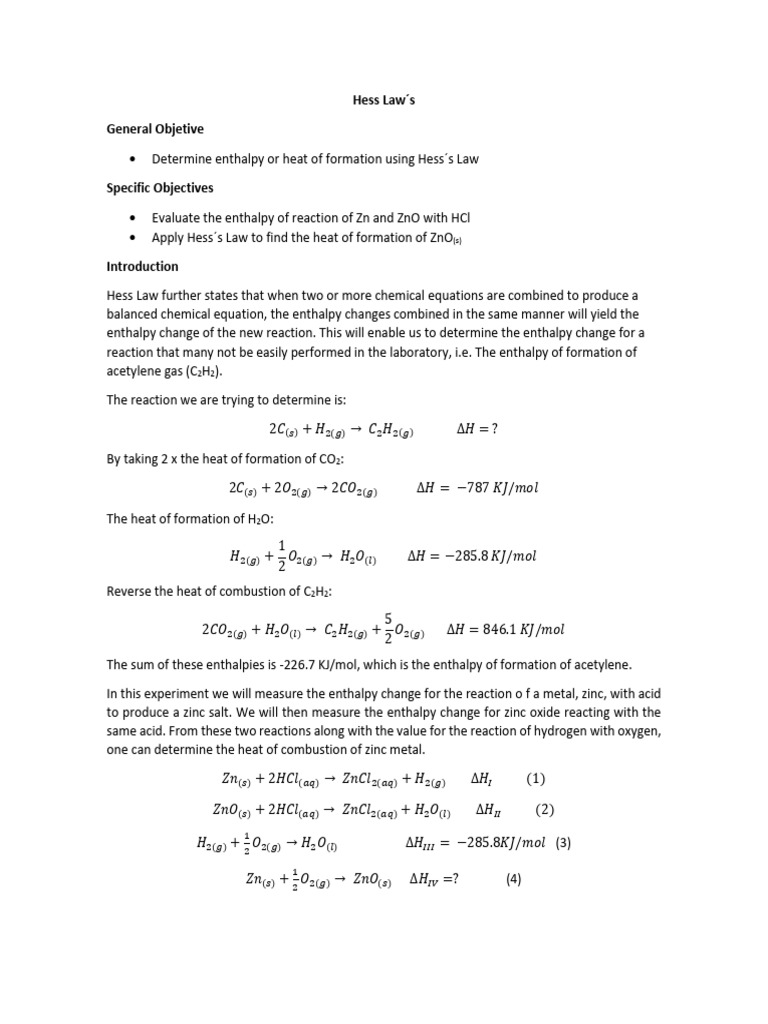 Práctica N°8. Ley de Hess | PDF | Chemical Process Engineering | Chemical Elements